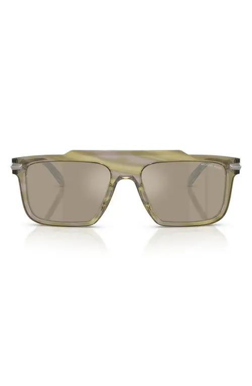 Michael Kors Boston 57mm Square Sunglasses - Olive Horn/olive Mono