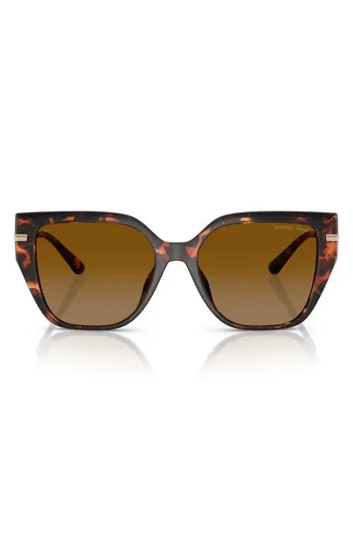 Michael Kors St. Barth's 54mm Polarized Square Sunglasses - Luggage Tortoise/brown Polar