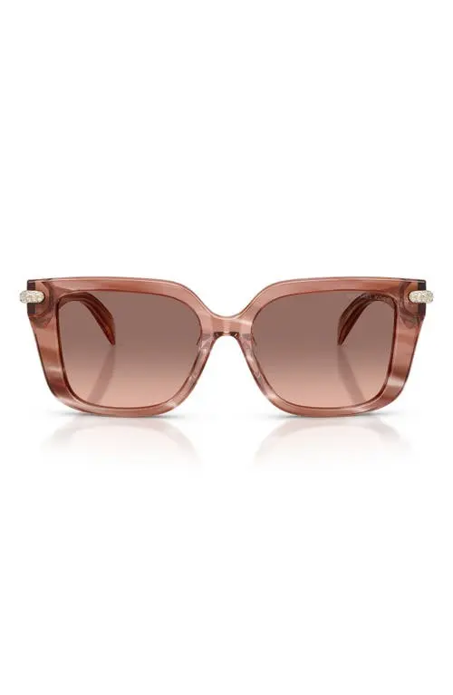 Michael Kors 52mm Embellished Square Sunglasses - Pink Horn/brown Pink