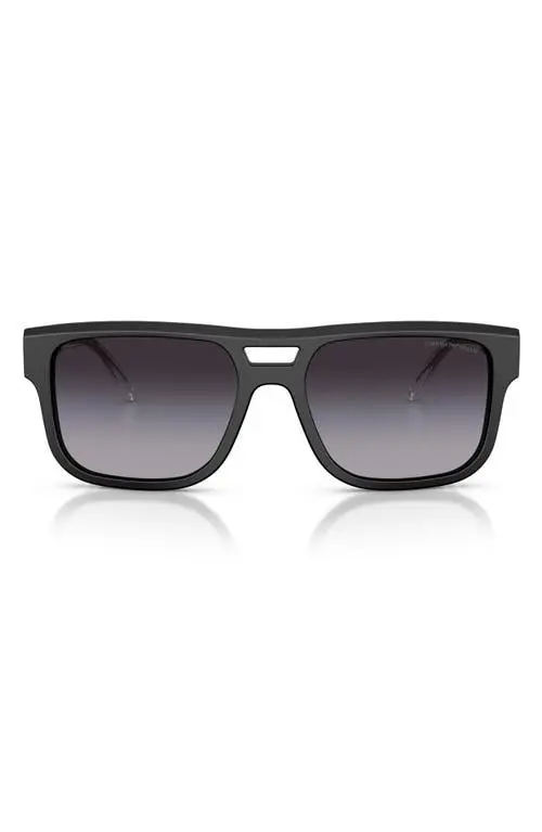 Emporio Armani 57mm Pillow Sunglasses - Matte Black/grey Gradient
