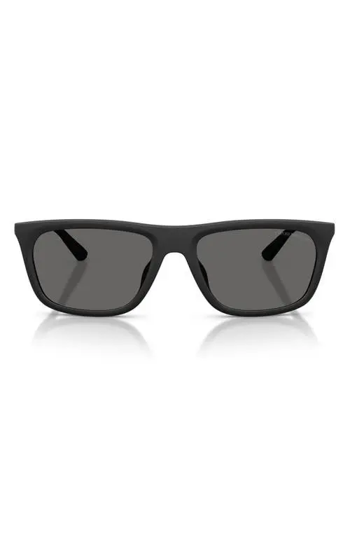 Emporio Armani 57mm Pillow Sunglasses - Matte Black/light Grey