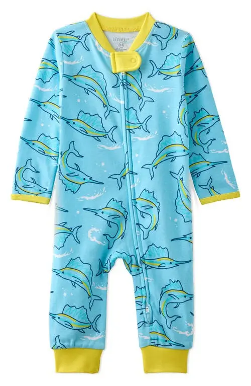 BUTTERBLU Shadow Print Organic Cotton Romper - Big Catch