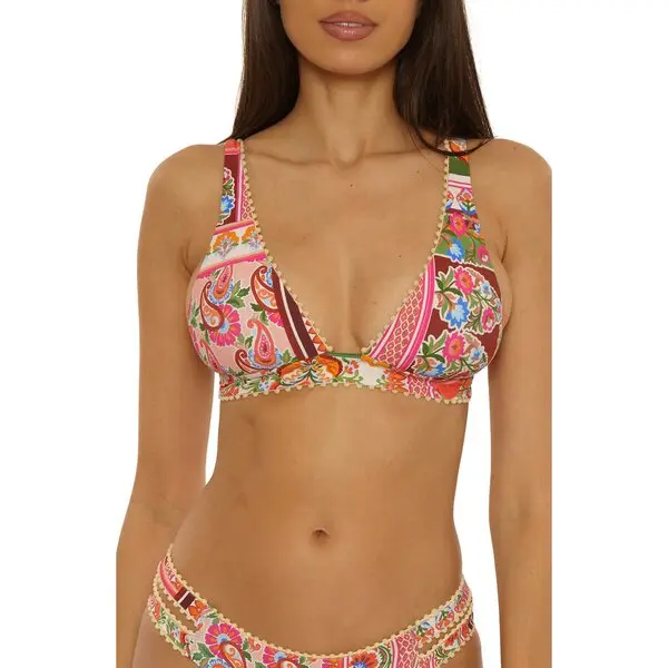 Lucky Brand Verona Triangle Bikini Top - Pink Multi