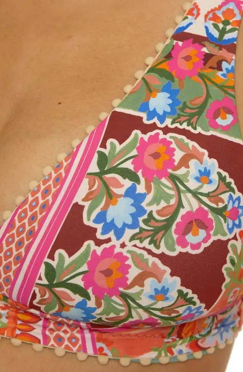 Lucky Brand Verona Triangle Bikini Top - Pink Multi