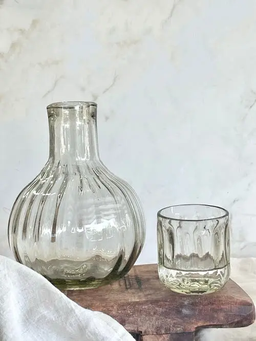 VILLA LUA HOME Handblown Fluted Carafe Set