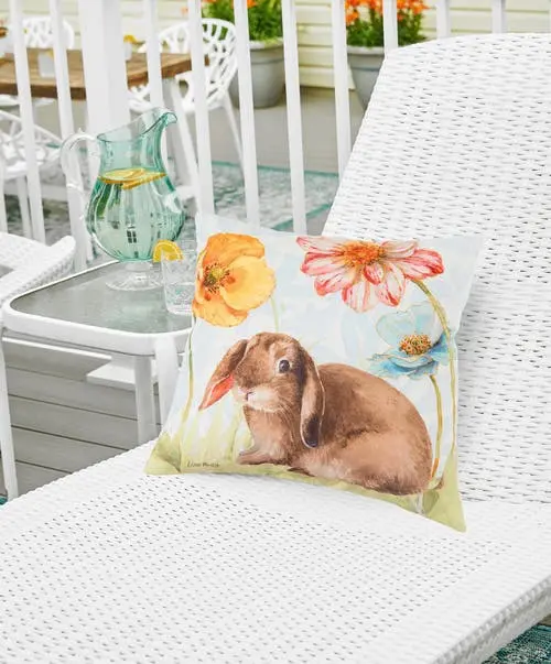 C&F HOME Floppy Ear Easter Bunny Indoor/outdoor Accent Throw Pillow 18" X 18