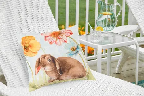 C&F HOME Floppy Ear Easter Bunny Indoor/outdoor Accent Throw Pillow 18" X 18