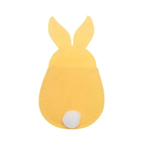 C&F HOME Easter Bunny Felt Utensil Sleeves - Yellow
