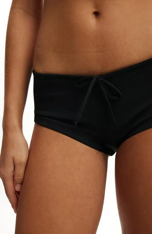 Cotton:on Tie-front High-waisted Swim Boyshort - Black