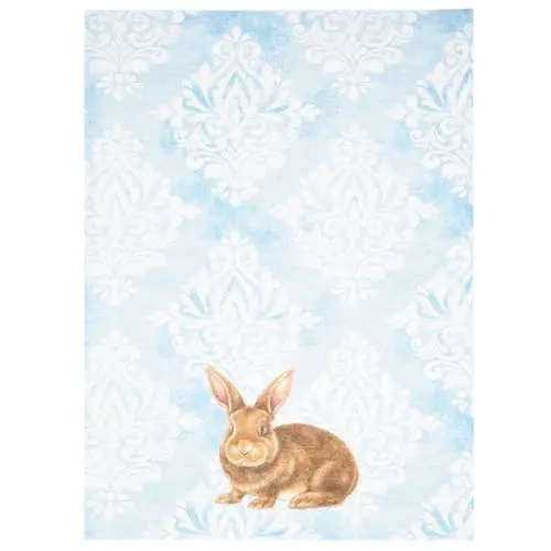 C&F HOME Damask Easter Bunny Rabbit Cotton Kitchen Dishtowel