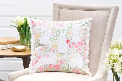 C&F HOME Spring Silhouette Easter Bunnies Rabbits Accent Throw Pillow
