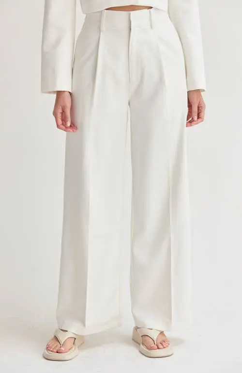 CRESCENT Tailored Wide-leg Trousers - White