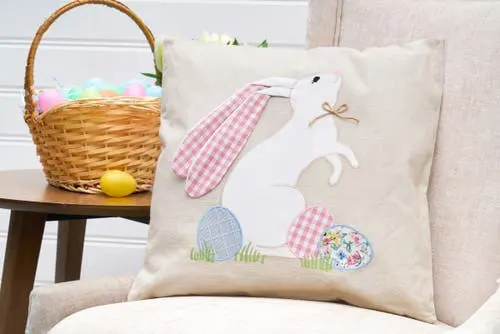 C&F HOME Easter Bunny Eggs Accent Throw Pillow 18" X 18