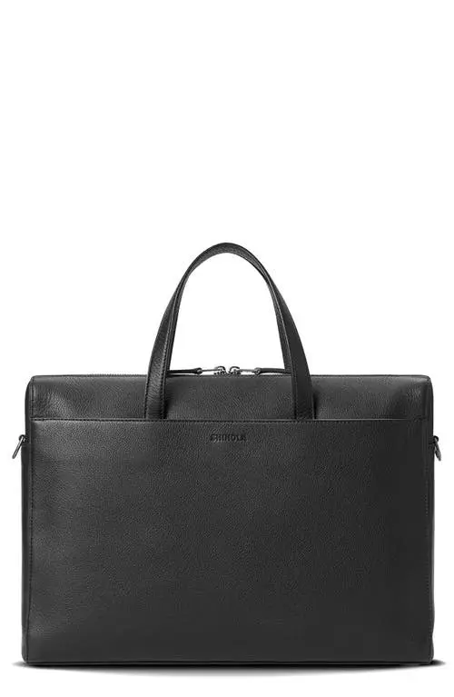 Shinola Canfield Essential Pebbled Leather Briefcase - Black