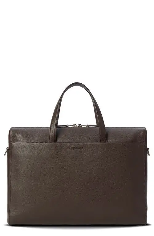 Shinola Canfield Essential Pebbled Leather Briefcase - Espresso