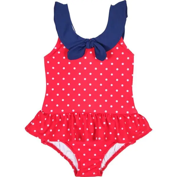 FLORENCE EISEMAN Polka Dot Sailor One Piece Swimsuit - Red/white/blu
