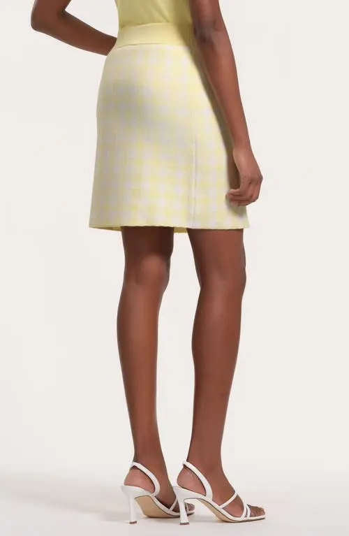 ISAAC MIZRAHI NEW YORK Gingham Sweater Mini Skirt - White Multi
