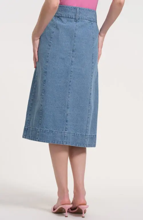 ISAAC MIZRAHI NEW YORK Button Front Knee Length Skirt