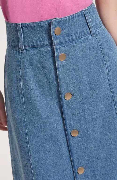 ISAAC MIZRAHI NEW YORK Button Front Knee Length Skirt