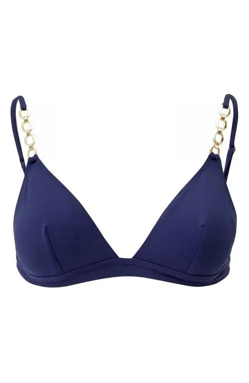 Melissa Odabash Mexico Chain Strap Bikini Top - Navy
