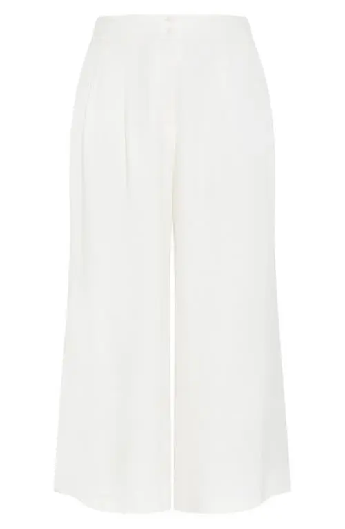 City Chic Wide Leg Linen-blend Pants - Ivory