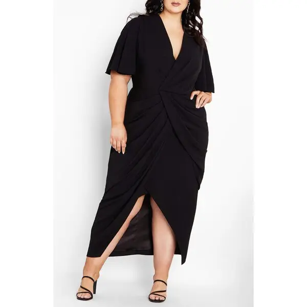 City Chic Braelynn High-low Maxi Dress - Black