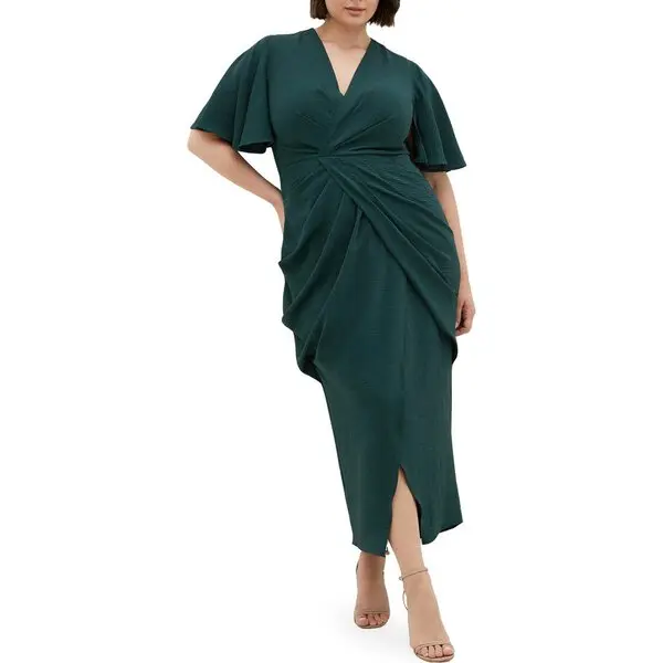 City Chic Braelynn High-low Maxi Dress - Emerald