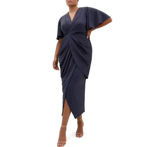 City Chic Braelynn High-low Maxi Dress - Navy