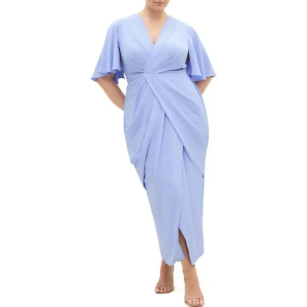 City Chic Braelynn High-low Maxi Dress - Sky Blue