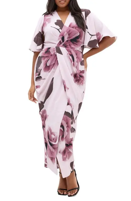City Chic Braelynn Floral Print Maxi Dress - Romantic Bloom