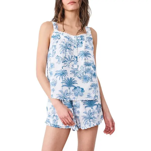 PRINTFRESH Back To Bed Short Pajamas - Cloud