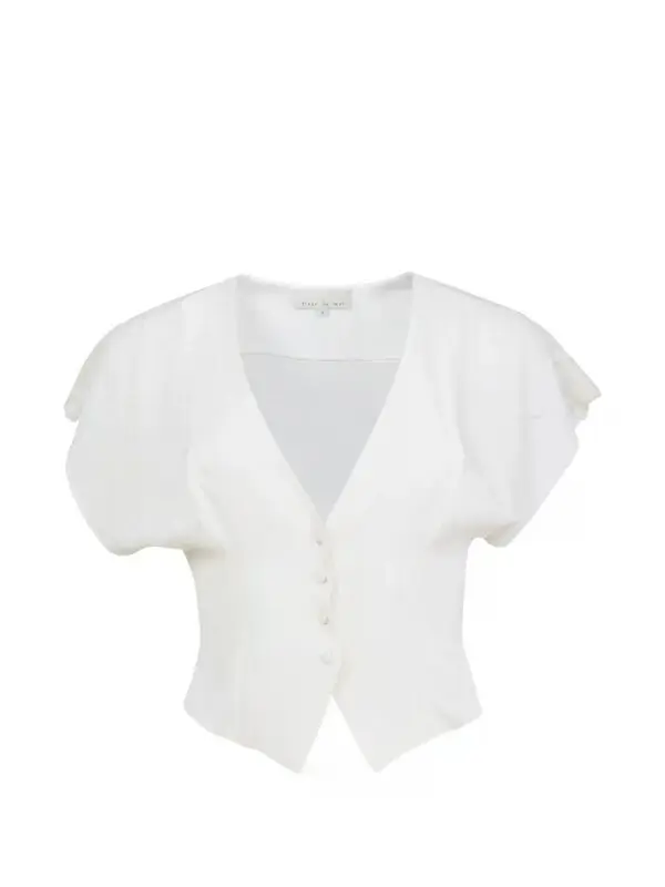 FLEUR DU MAL Adeline Flounce Top - White
