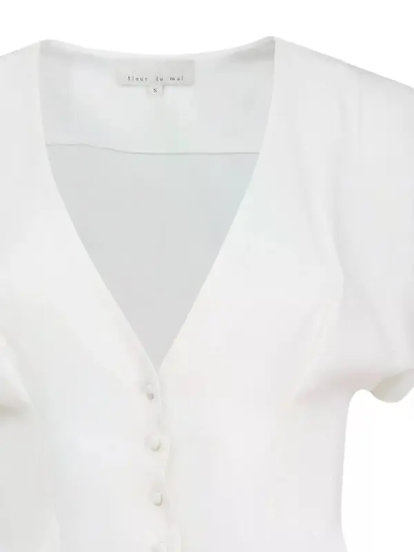 FLEUR DU MAL Adeline Flounce Top - White