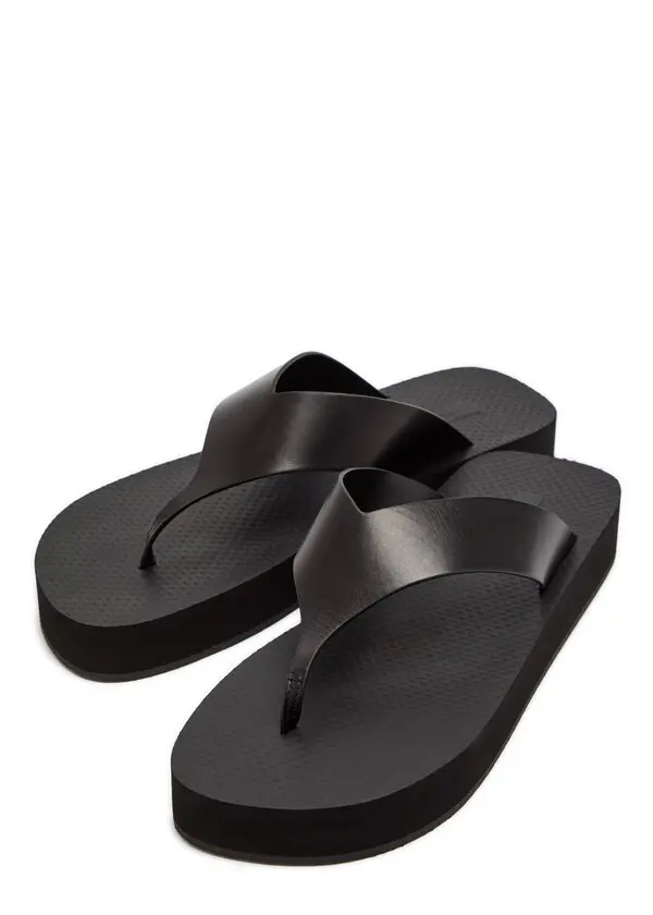 THE ROW Dune Flatform Leather Sandals