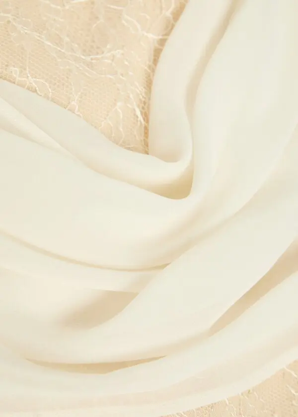 DE LA VALI Noor Ruffled Lace Maxi Dress - Ivory