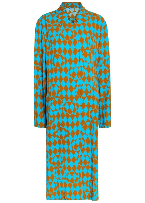 Dries Van Noten Raltona Patterned Crepe Coat