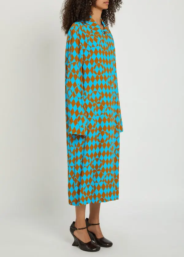 Dries Van Noten Raltona Patterned Crepe Coat