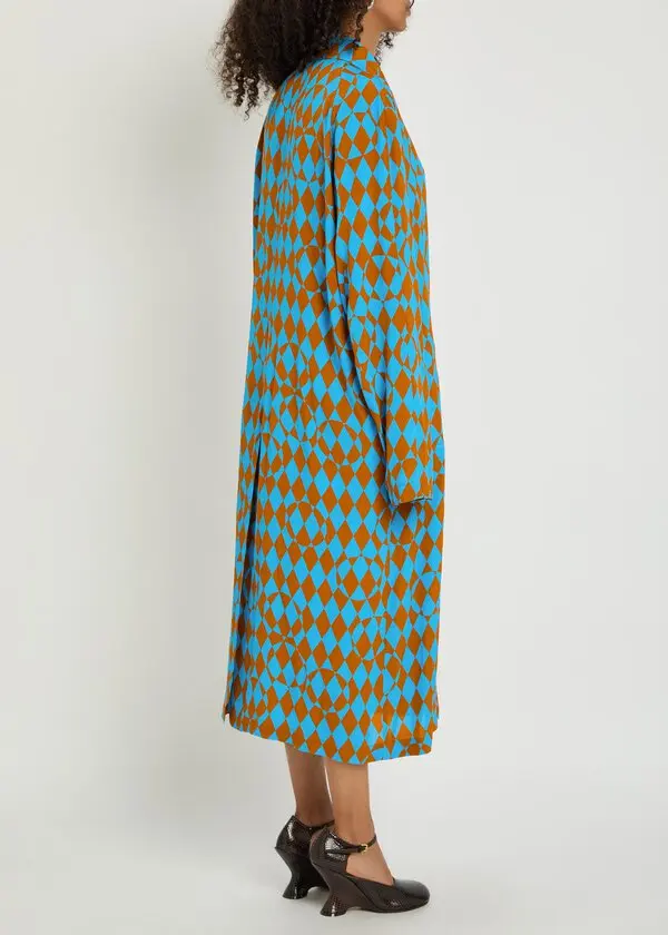 Dries Van Noten Raltona Patterned Crepe Coat