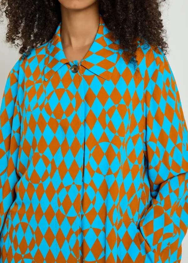 Dries Van Noten Raltona Patterned Crepe Coat