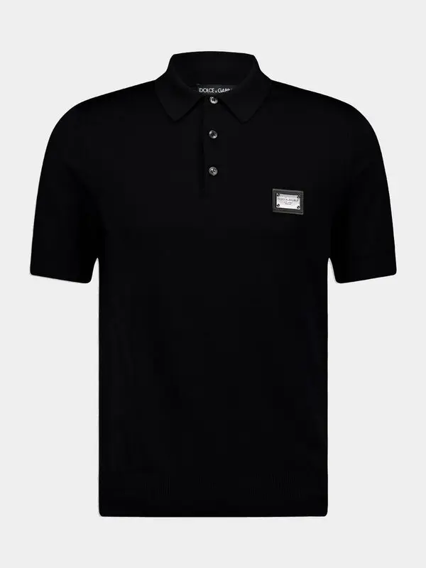 Dolce & Gabbana Dg Essentials Wool Polo Shirt - Black