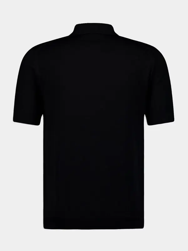 Dolce & Gabbana Dg Essentials Wool Polo Shirt - Black