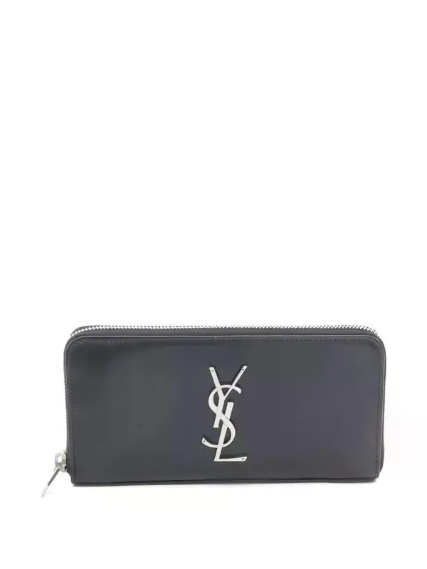 Saint Laurent 20s Logo-plaque Leather Wallet - Black