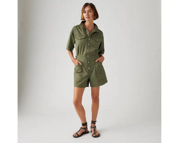 LEVI'S Short Sleeve Surplus Romper - Olive Night
