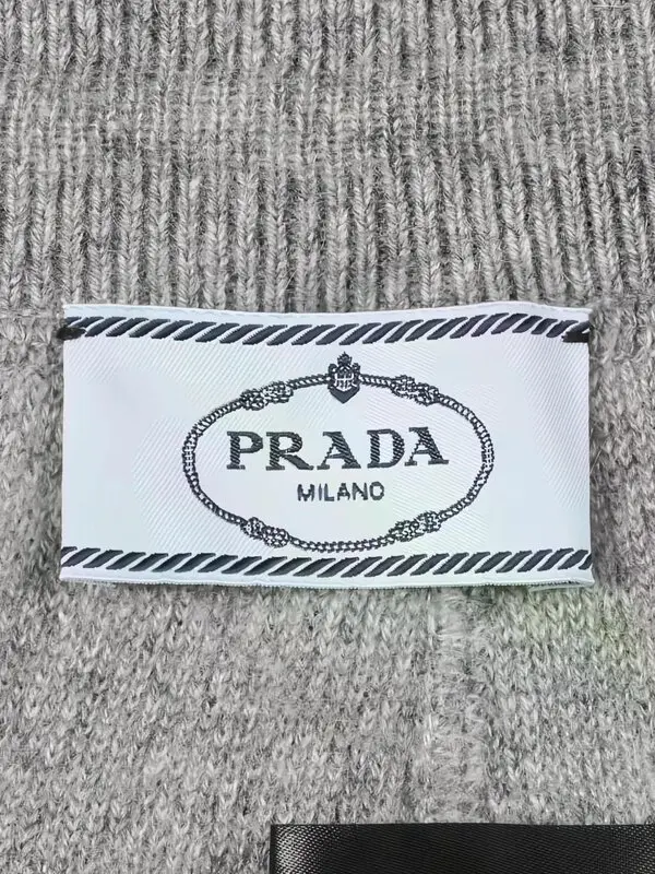 Prada 2010s Knitted Trousers With Triangle Logo