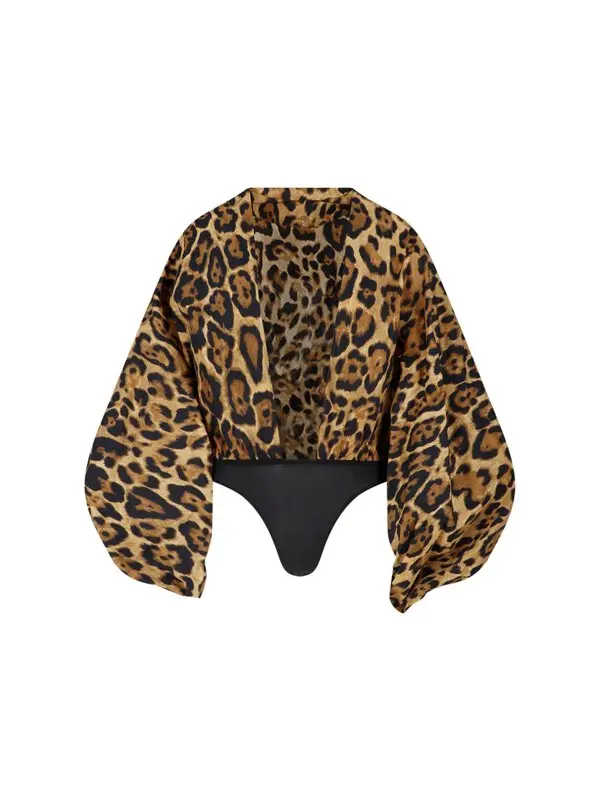 Alaïa Animal Print Bodysuit - Multi