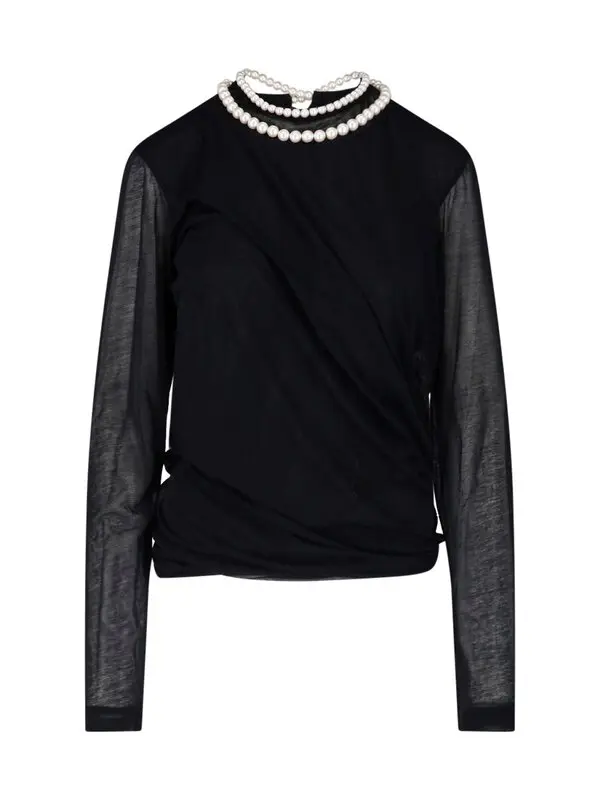 Junya Watanabe Cotton Sweater With Pearl Detail