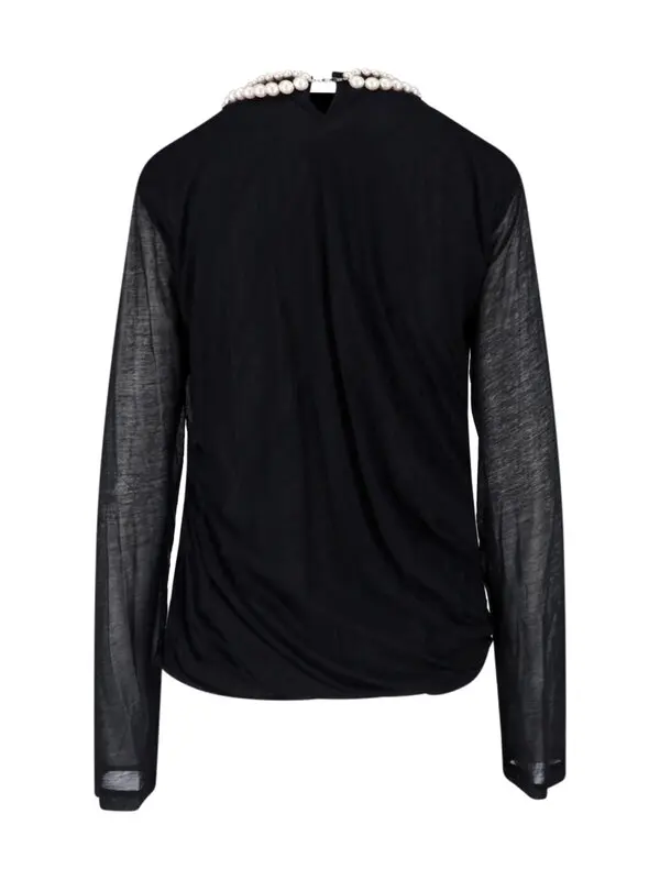 Junya Watanabe Cotton Sweater With Pearl Detail