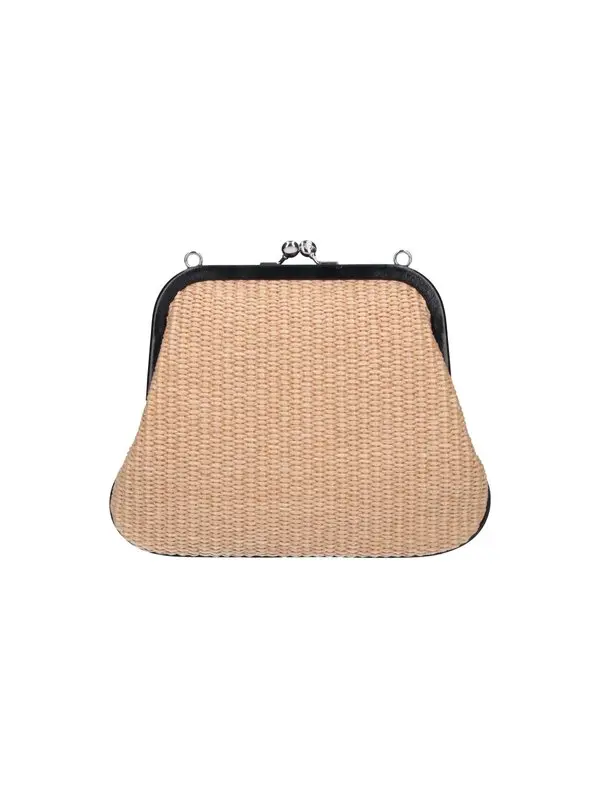 VIVIENNE WESTWOOD Shoulder Bag With Embossed Logo - Beige