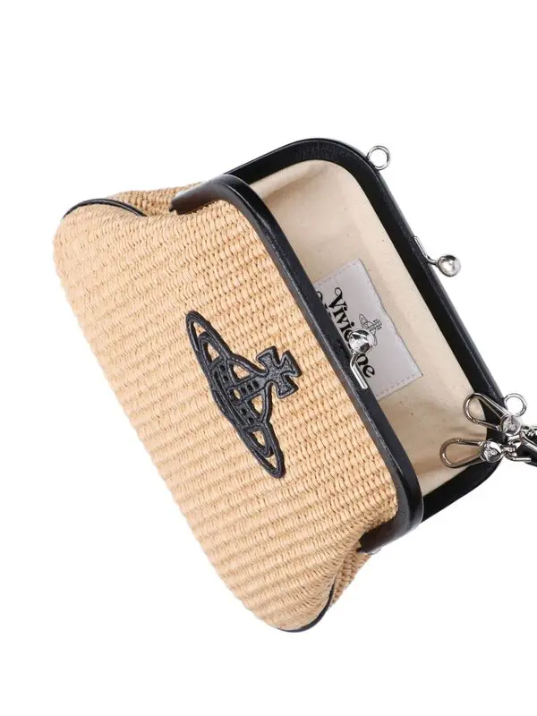 VIVIENNE WESTWOOD Shoulder Bag With Embossed Logo - Beige
