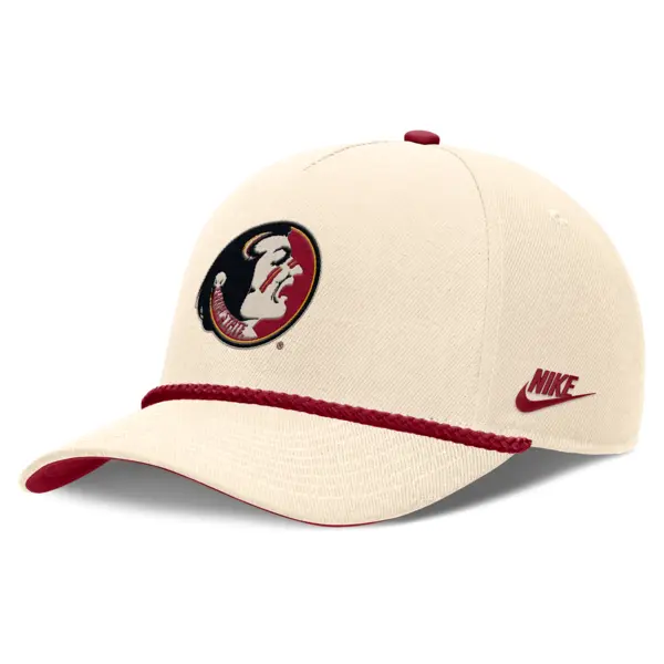 Nike Florida State Legacy Vintage Rope Rise College Adjustable Hat - White